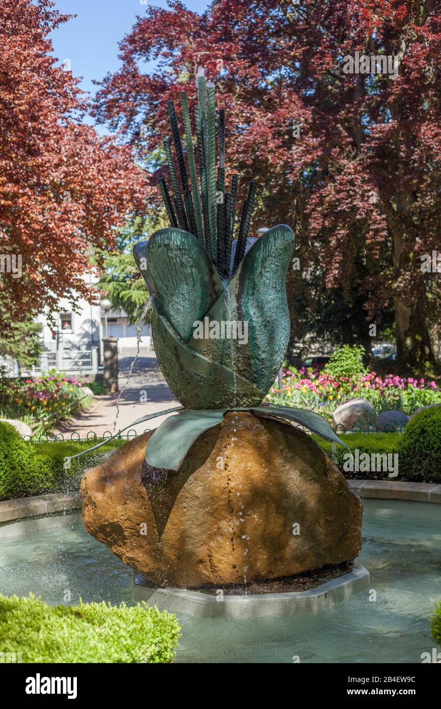 Fountain in the park Laval, Esch on the Alzette, Luxembourg, Europe ...