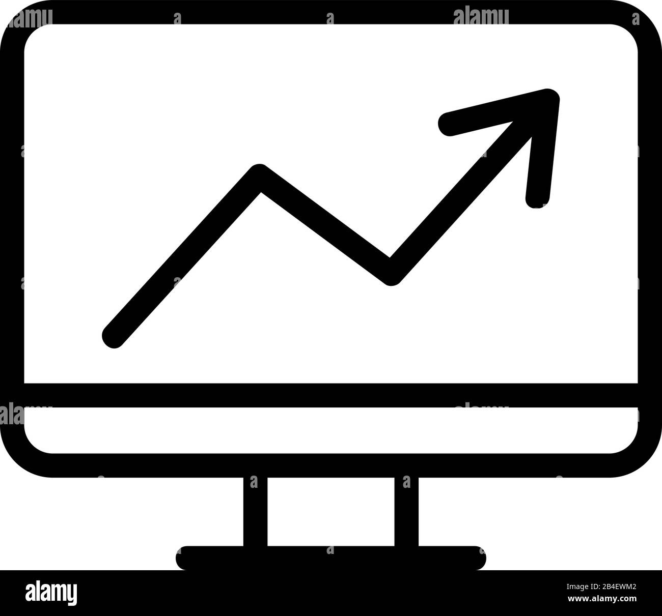 Rise chart icon vector. Isolated contour symbol illustration Stock ...
