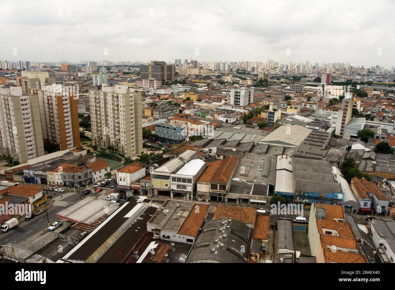 Aerial view of the Urbanization, Cambuci, São Paulo, Brazil Stock Photo ...