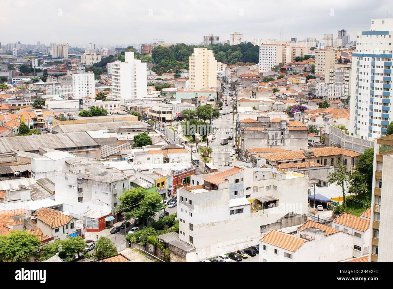 Aerial view of the Urbanization, Cambuci, São Paulo, Brazil Stock Photo ...