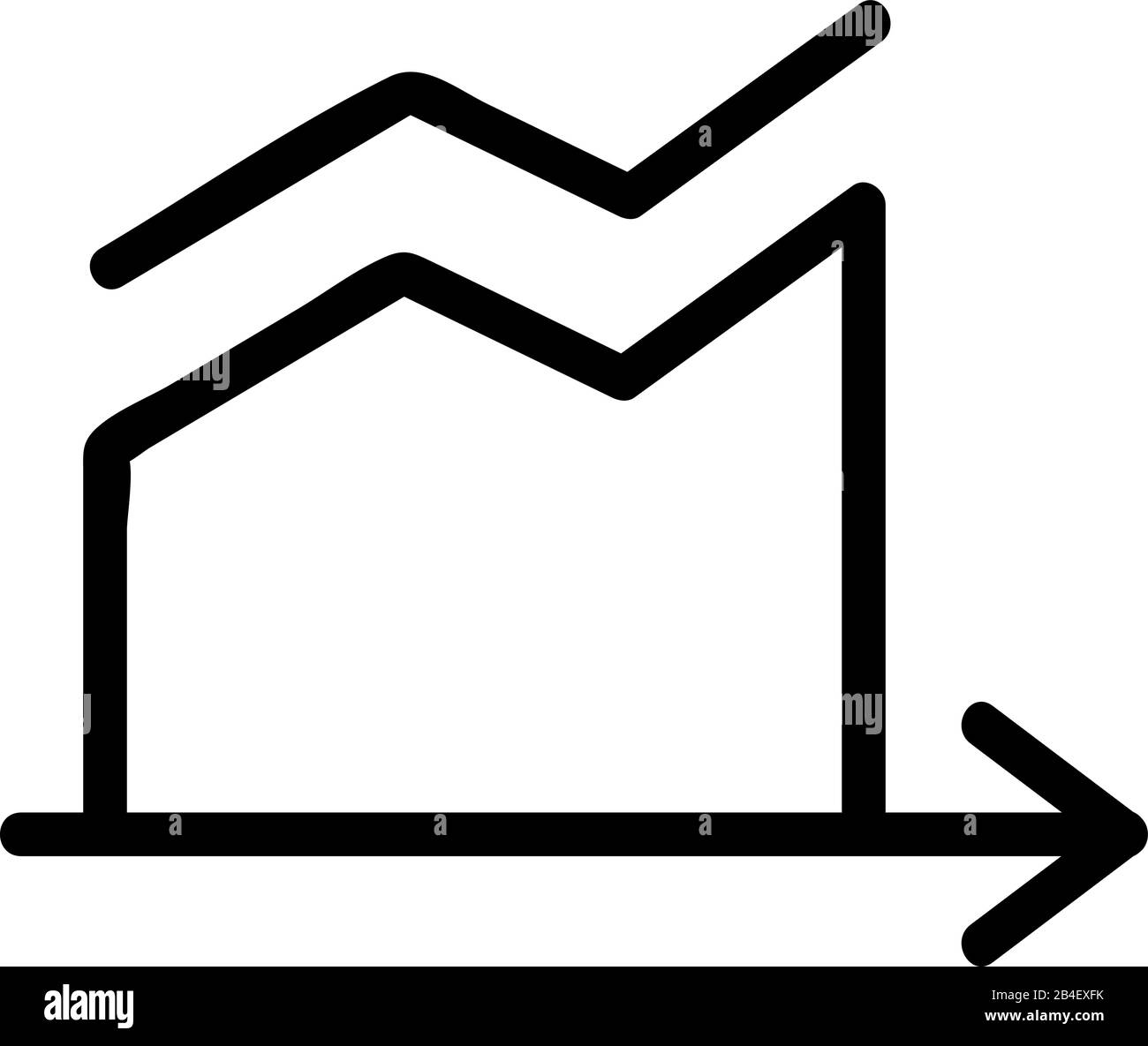 Rise chart icon vector. Isolated contour symbol illustration Stock ...