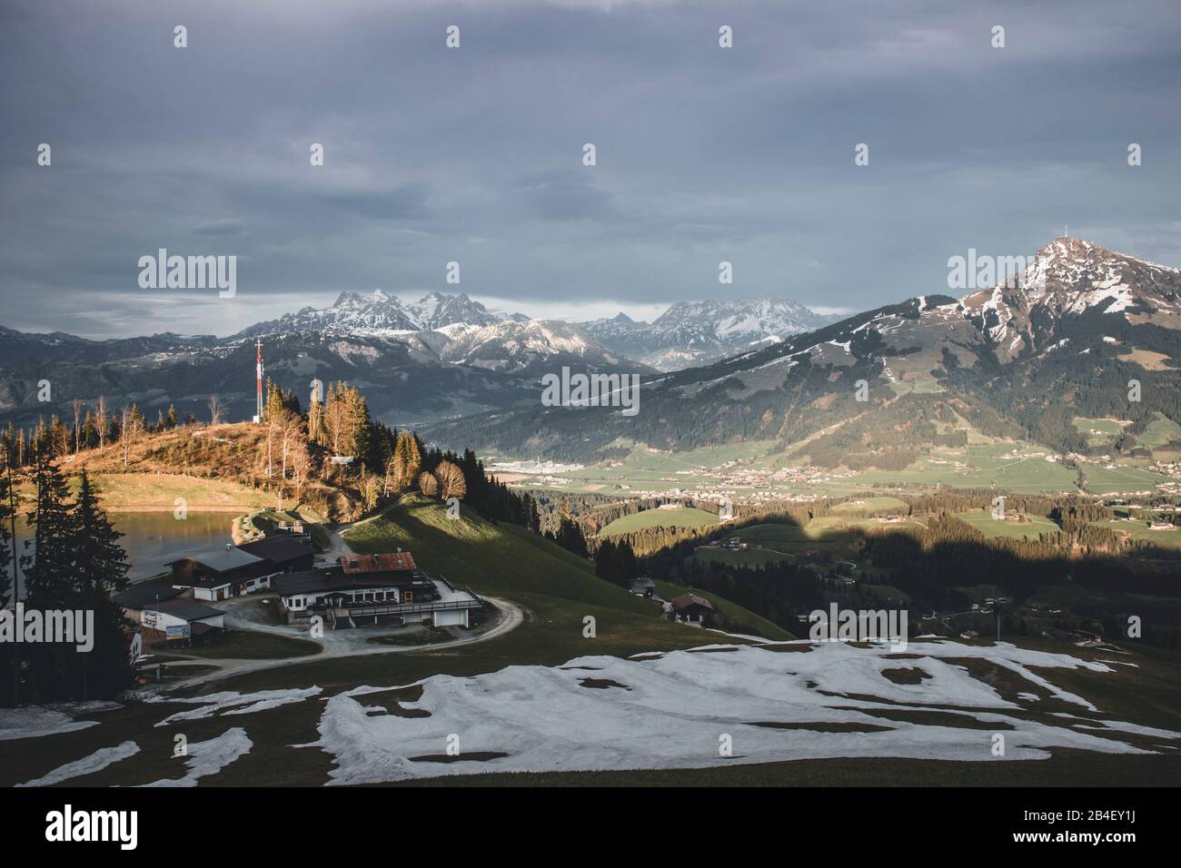 Austria, Wilder Kaiser, sunset Stock Photo - Alamy
