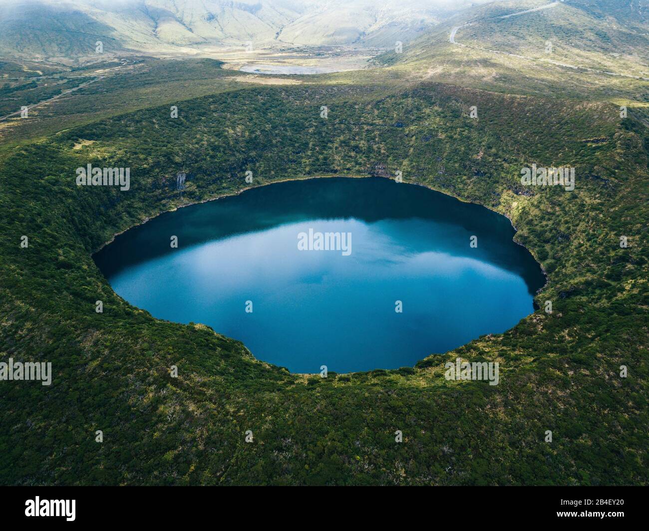 Azores, Flores, volcano crater Stock Photo - Alamy