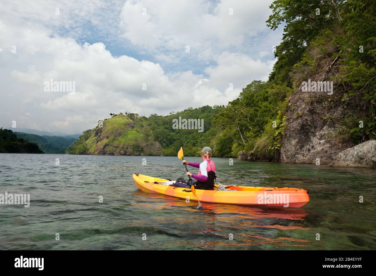 Kayaking in Fjords near Tufi, Tufi, Cape Nelson, Papua New Guinea Stock ...