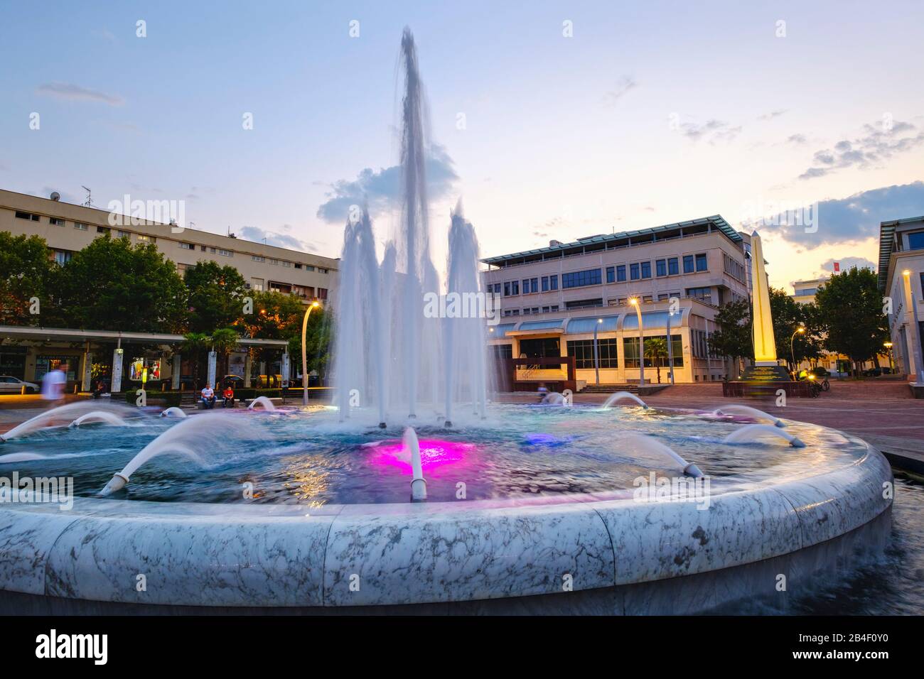 Italian fountain, Republic Square, Trg Republike, city center Podgorica ...