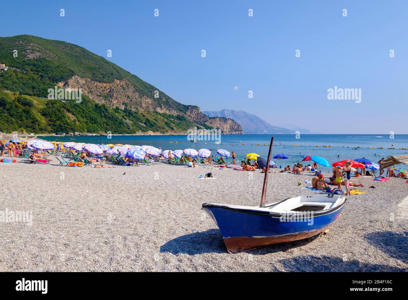 jaz beach, at Budva, Adriatic coast, Montenegro Stock Photo - Alamy