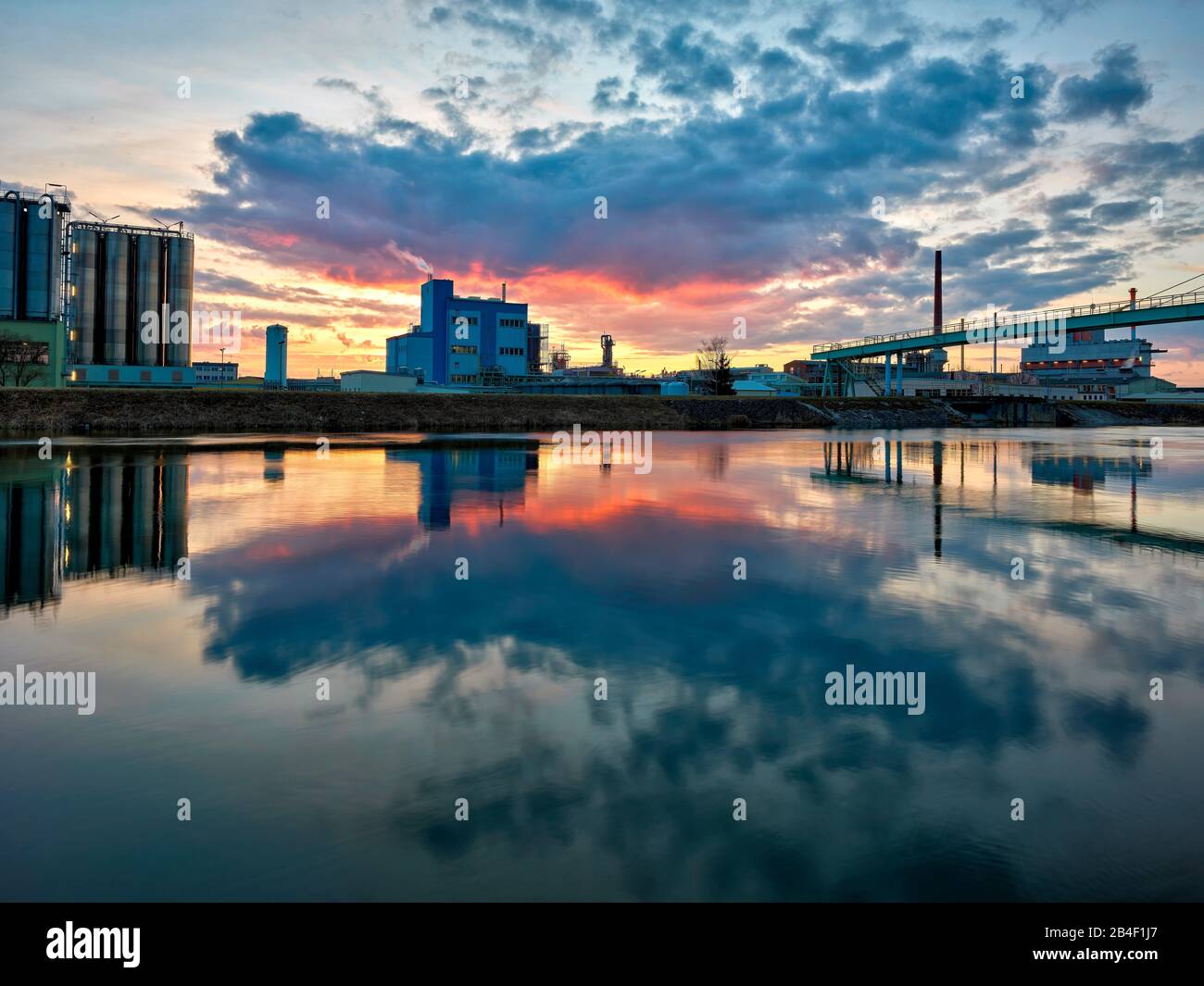 Gersthofen industrial park with lech canal hi-res stock photography and ...