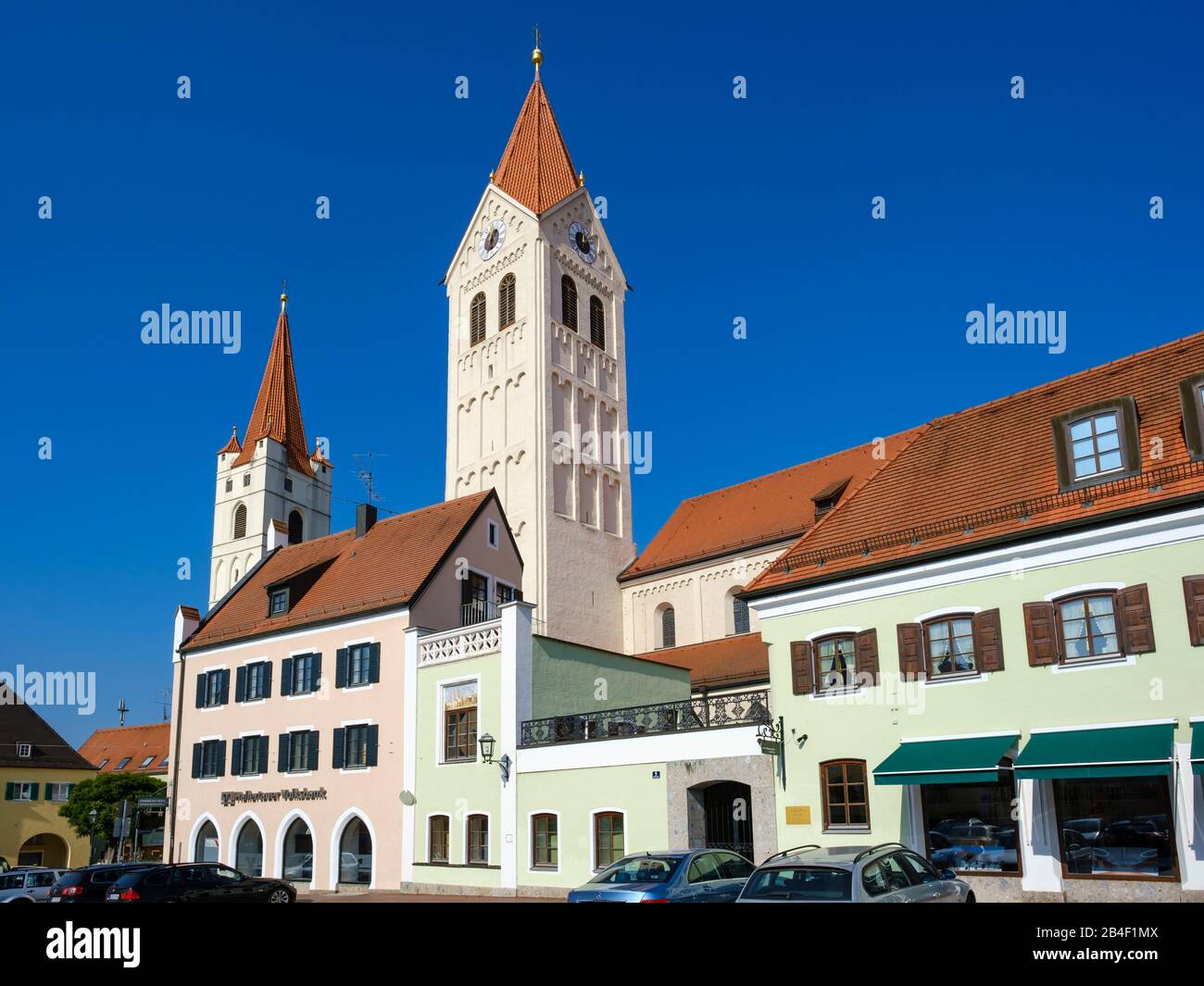 Church towers of St. John and St. Kastulus, Moosburg an der Isar, Upper ...