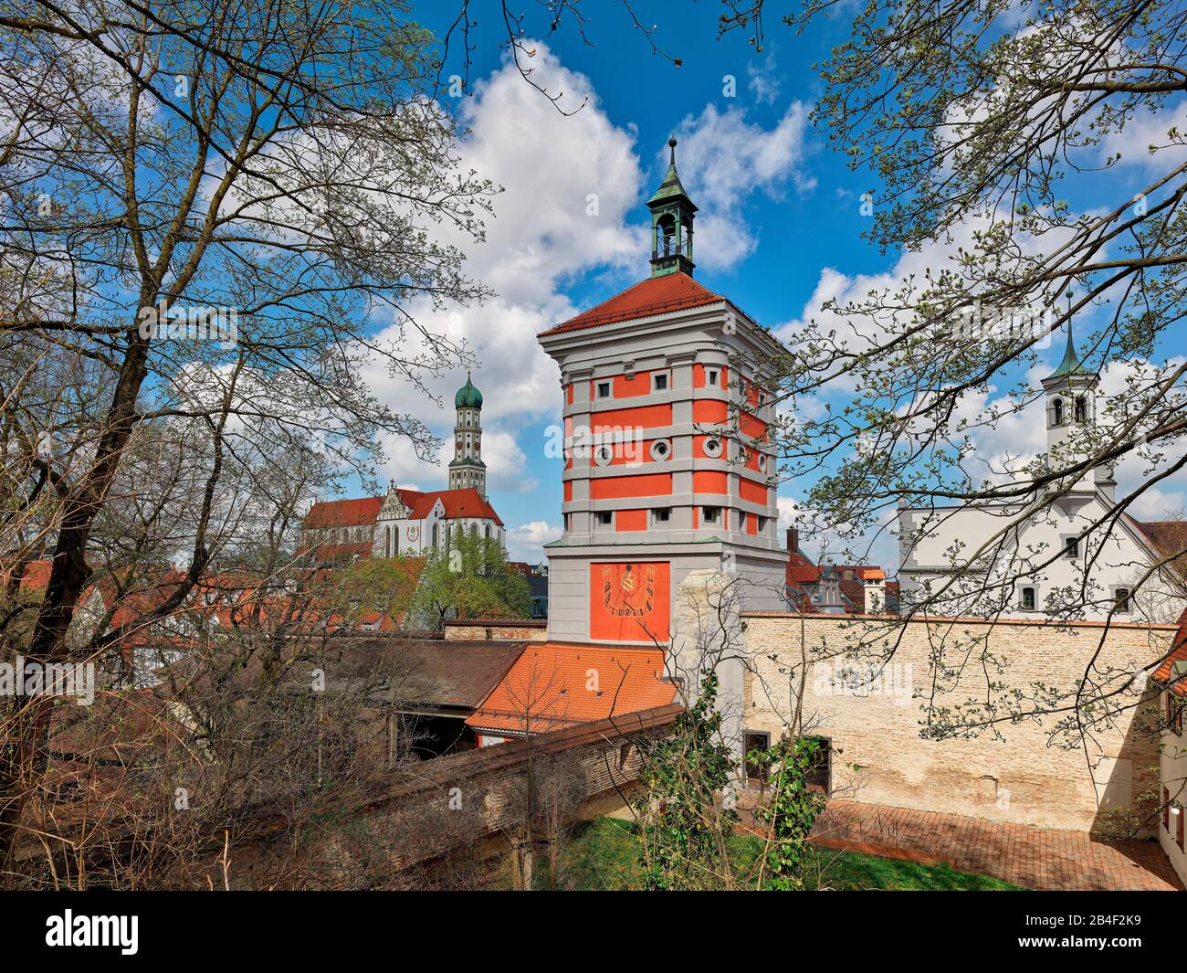 Red Gate, Augsburg, Swabia, Bavaria, Germany Stock Photo - Alamy