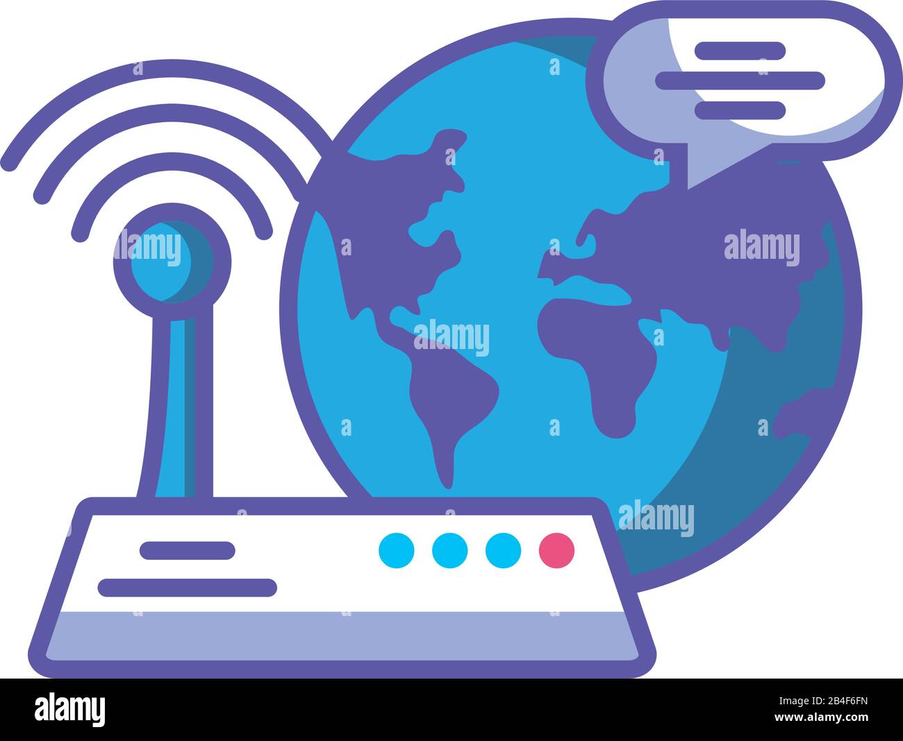 elements of the digital world on white background vector illustration ...