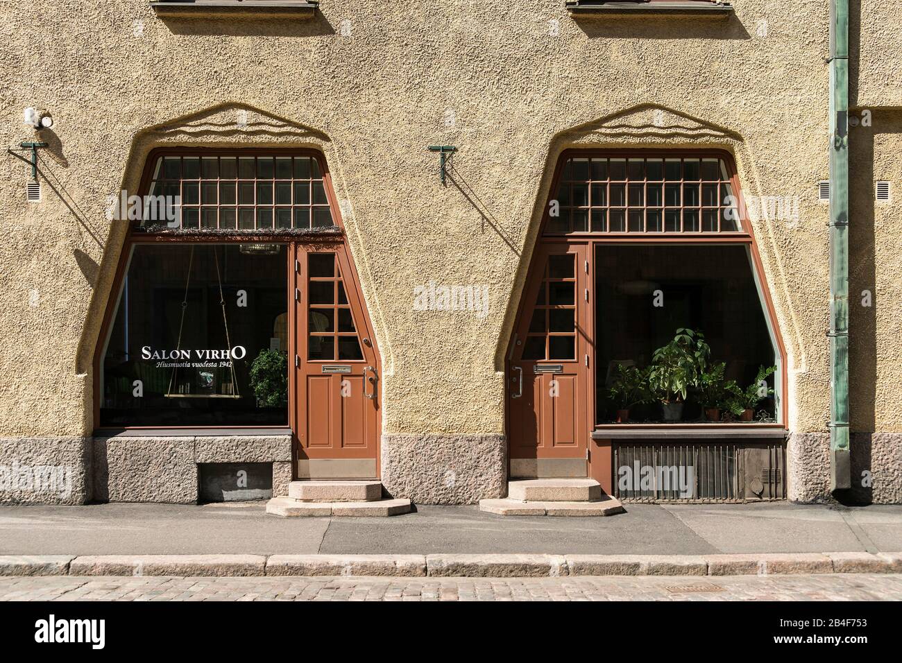 Helsinki, Old Town, Art Nouveau, Fabianinkatu, shop window Stock Photo ...
