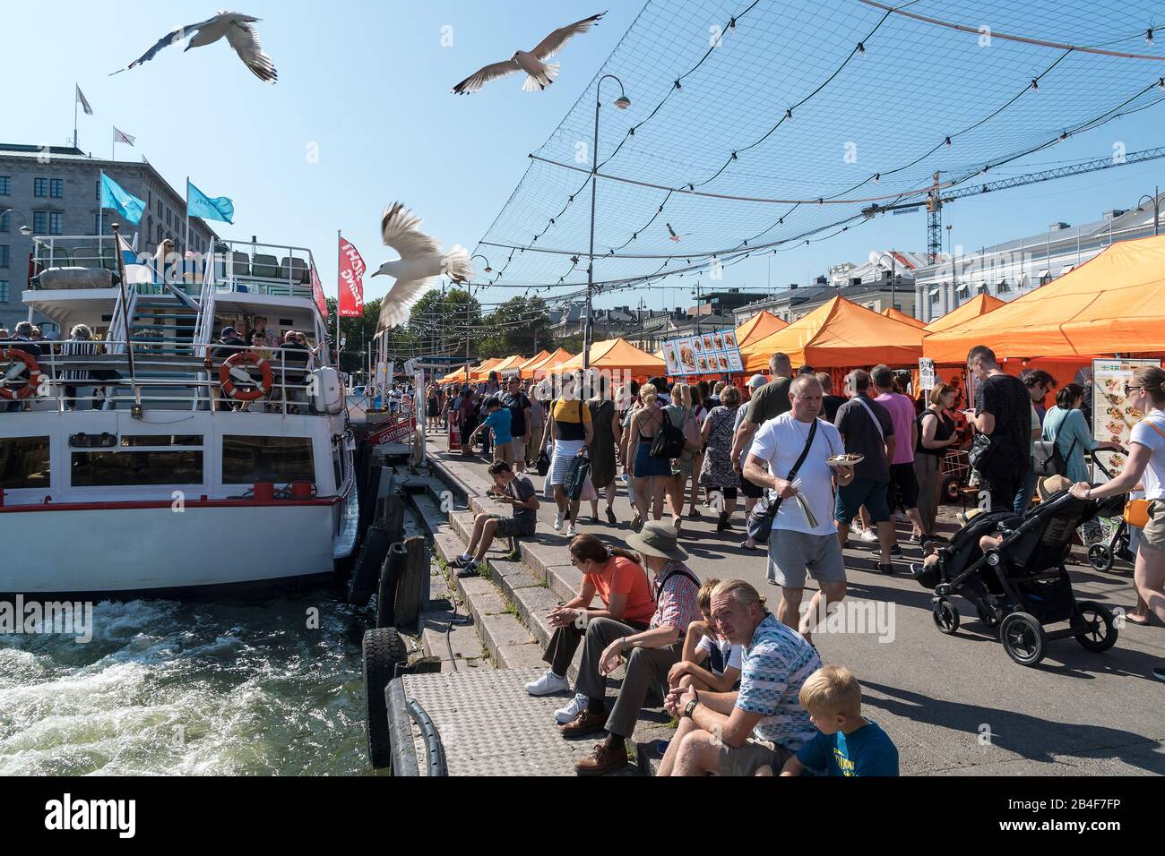 Helsinki, ferry terminal, visitors, seagulls Stock Photo - Alamy