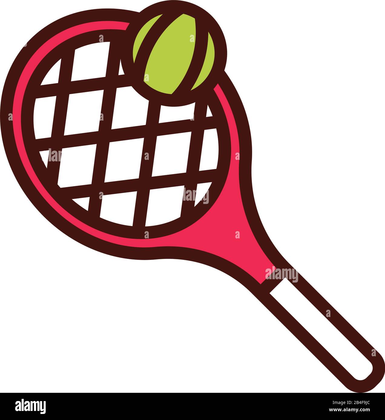 tennis sport racket and ball line and fill icon Stock Vector Image ...