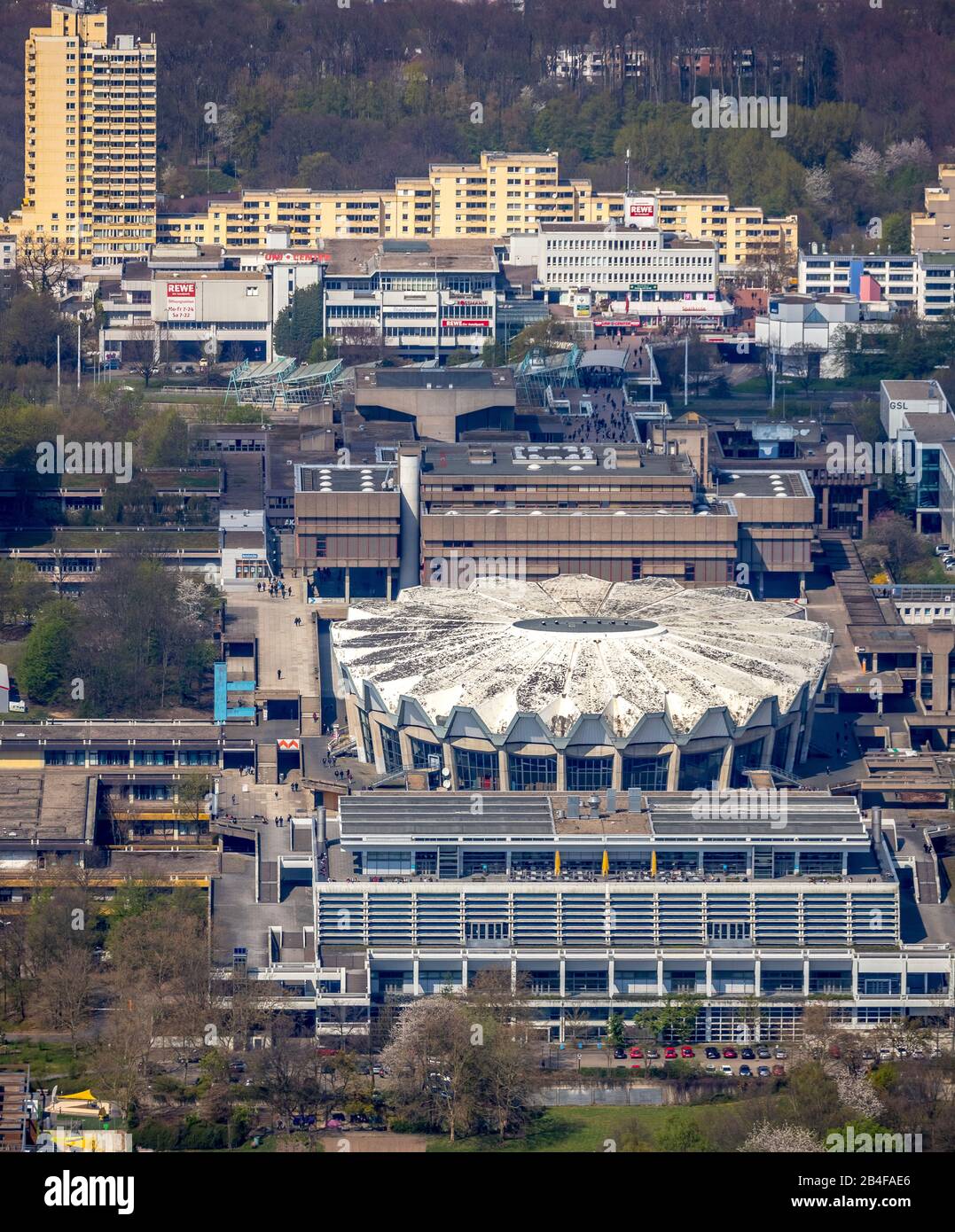 Aerial view of the Ruhr-Universität Bochum, RUB with auditorium ...