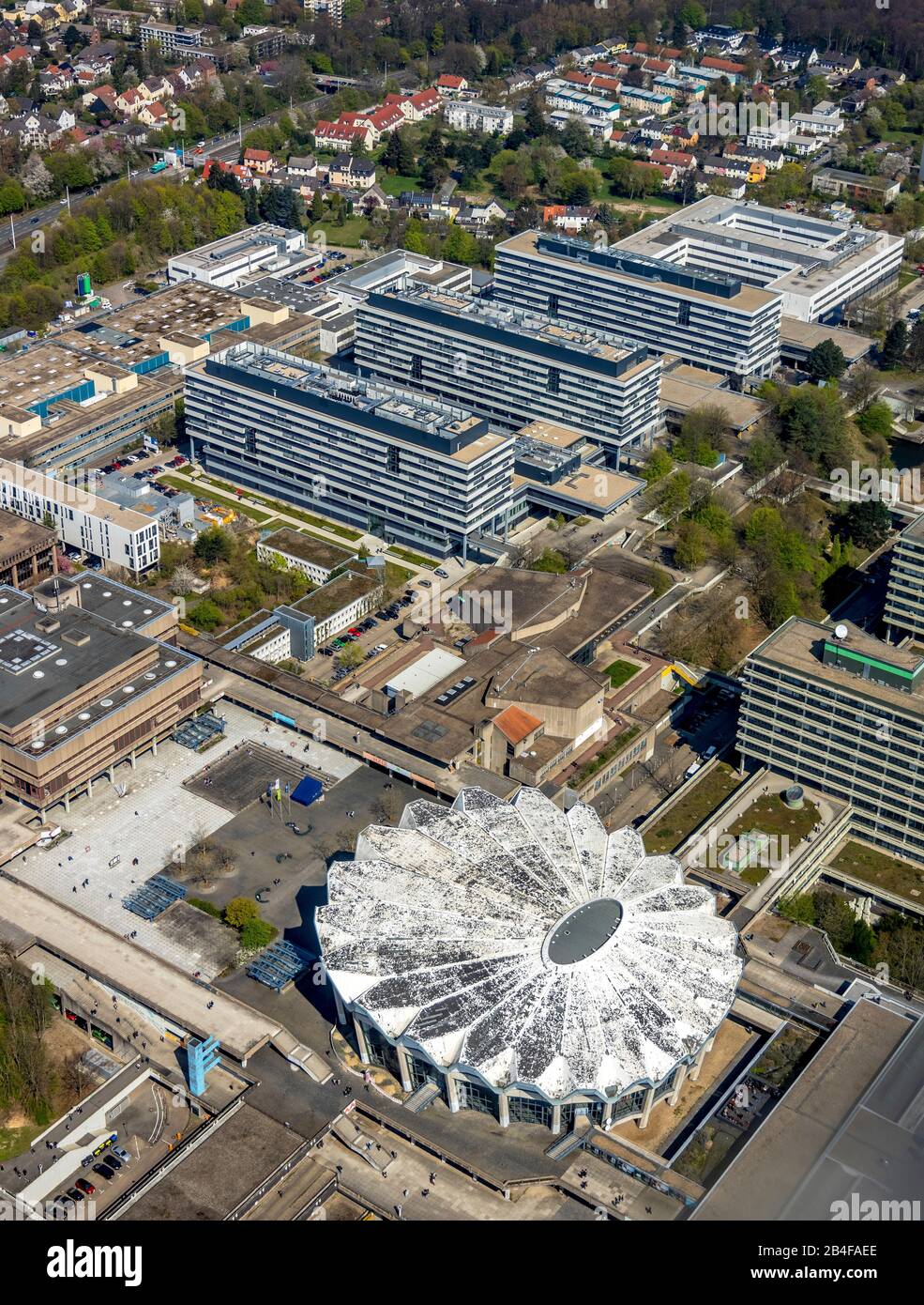 Aerial view of the Ruhr-Universität Bochum, RUB with auditorium ...