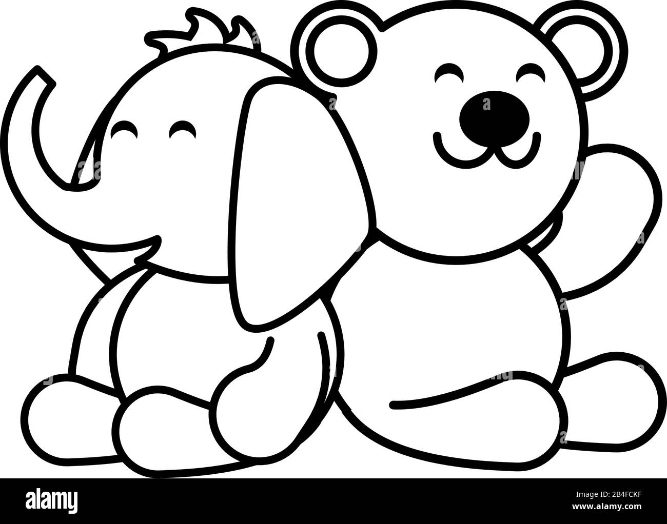 Happy Cartoon Elephant Sitting On High Resolution Stock Photography and ...