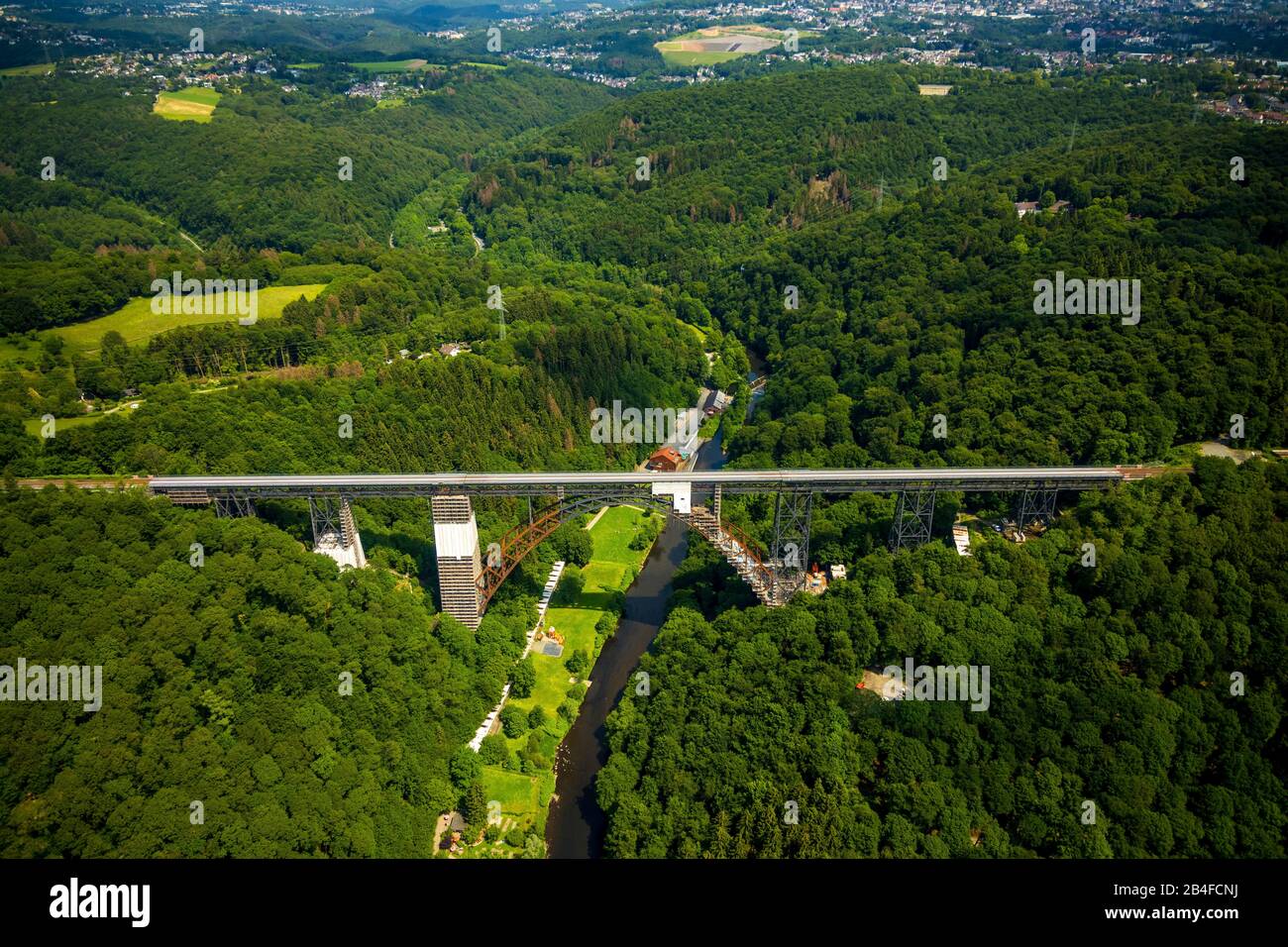 Highest railway bridge in germany over the wupper hi-res stock ...