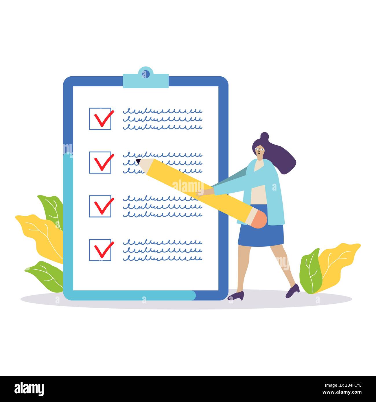 woman notes in terms of points vector illustration Stock Vector Image ...