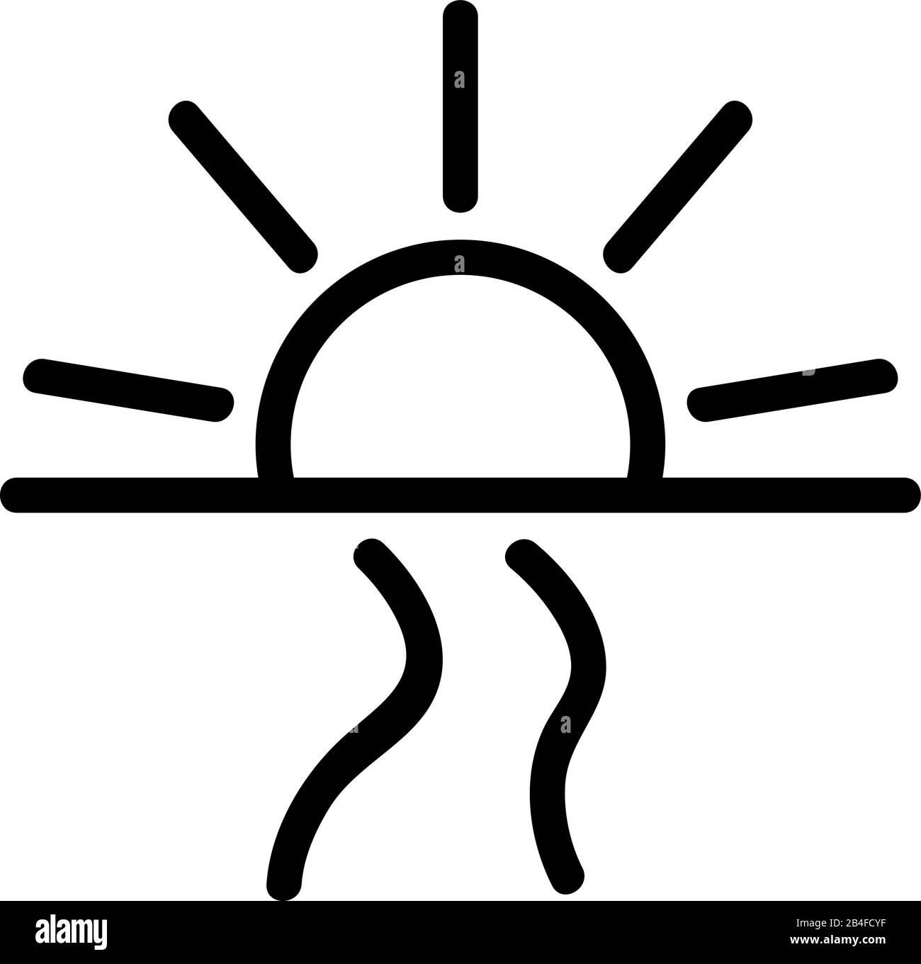 Sunrise icon vector. Isolated contour symbol illustration Stock Vector ...