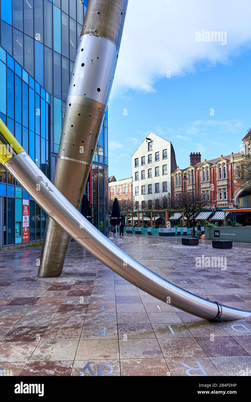 Alliance sculpture outside Cardiff Central Library, The Hayes, Cardiff ...