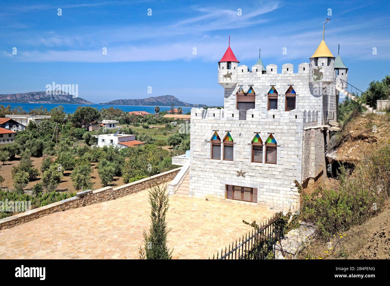 eccentric villa in the style of a castle with sea views on the ...