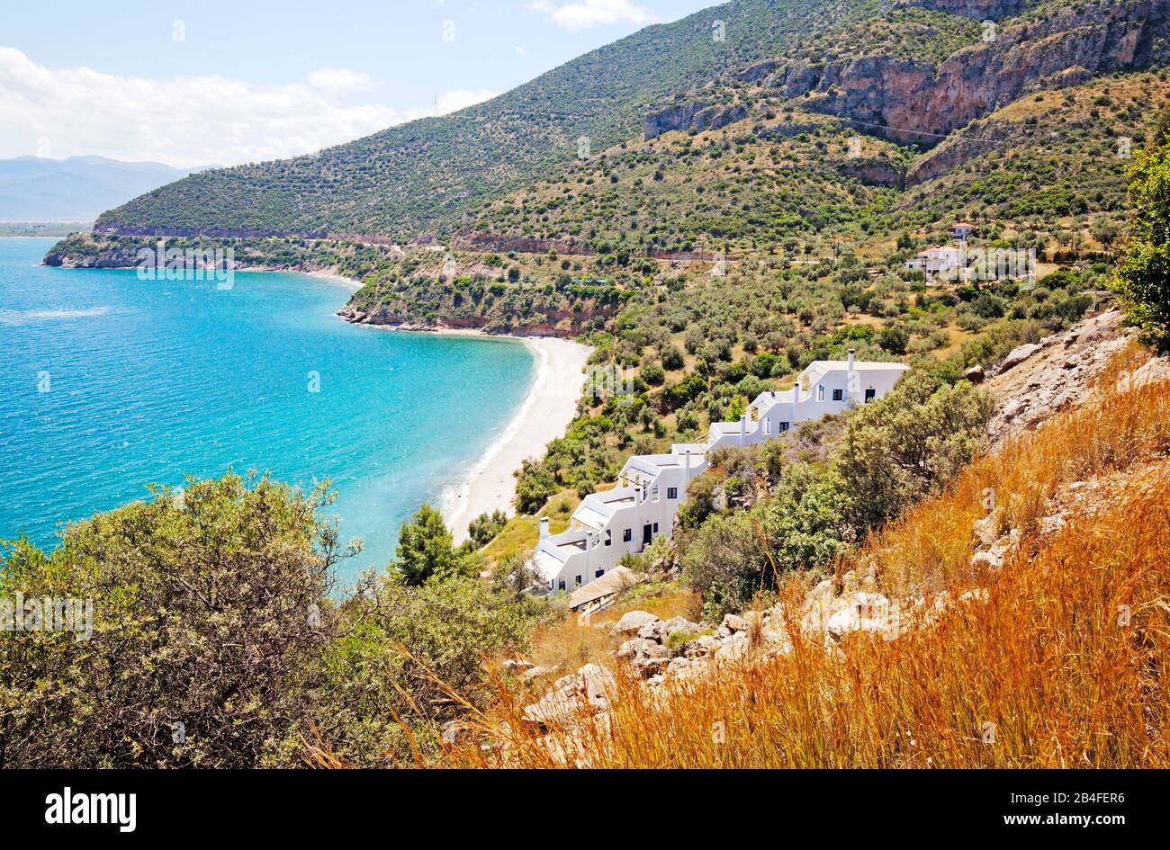 Landscape with modern residential complex in Greece Stock Photo - Alamy