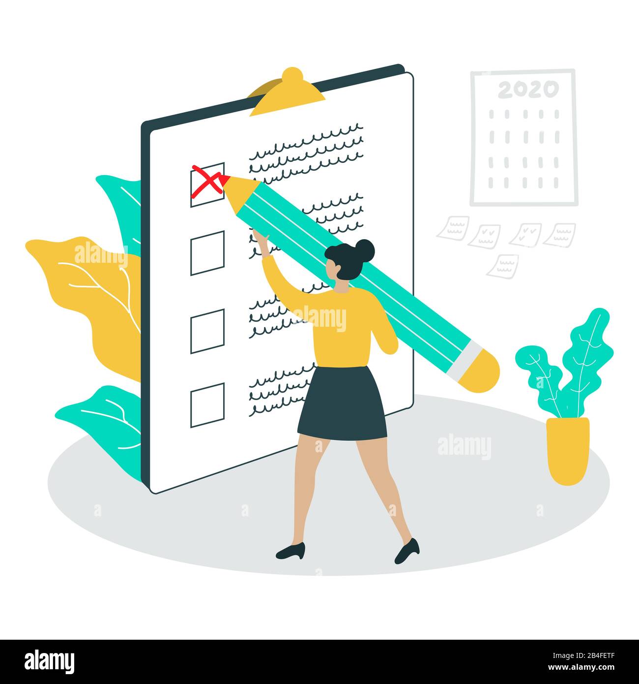 woman notes in terms of points vector illustration Stock Vector Image ...
