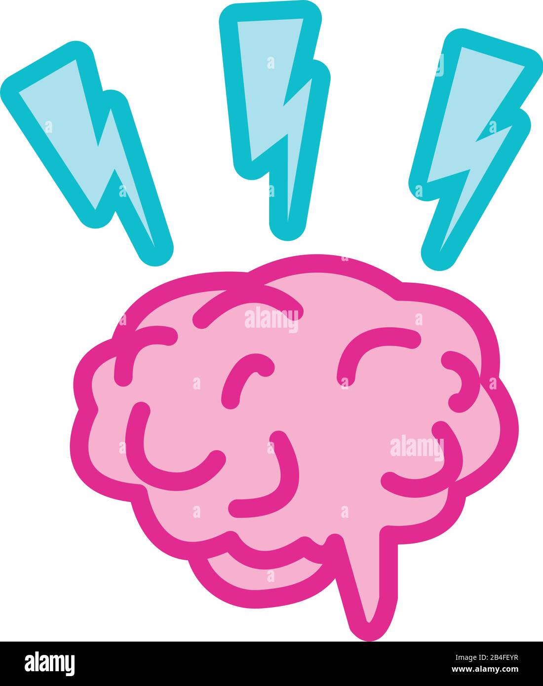 brain human with rays line and fill style icon Stock Vector Image & Art ...