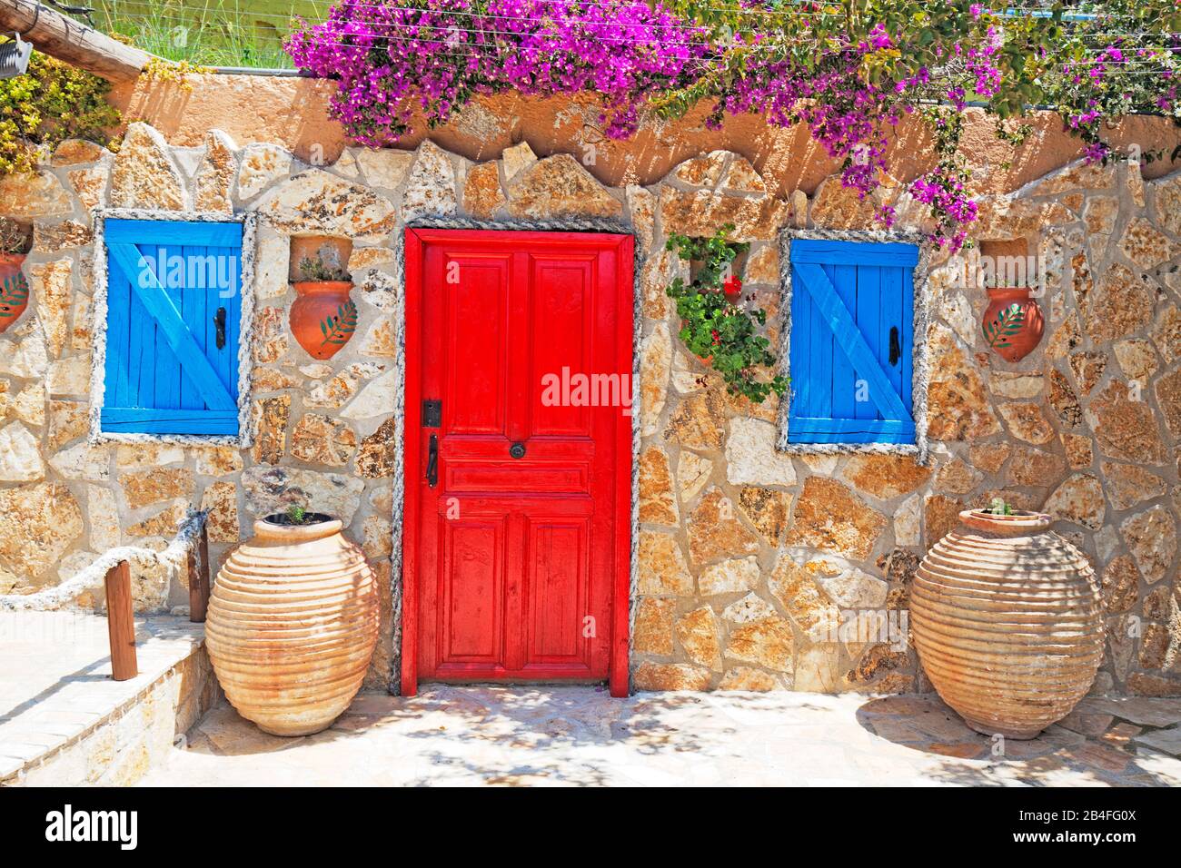House greece greek shutters hi-res stock photography and images - Alamy