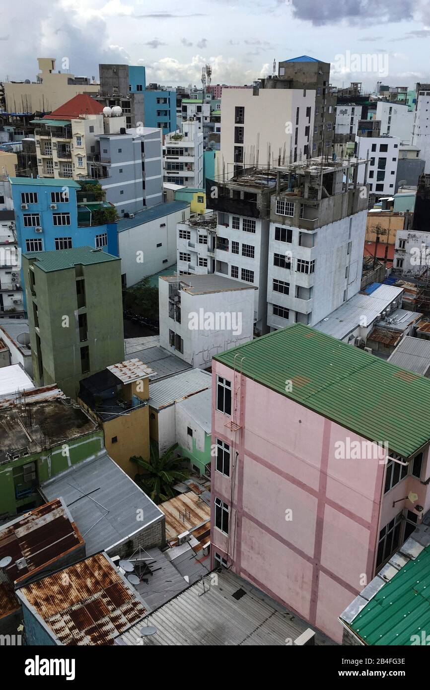 Residential houses Ueberbauung, Male, Maldives, Asia Stock Photo - Alamy