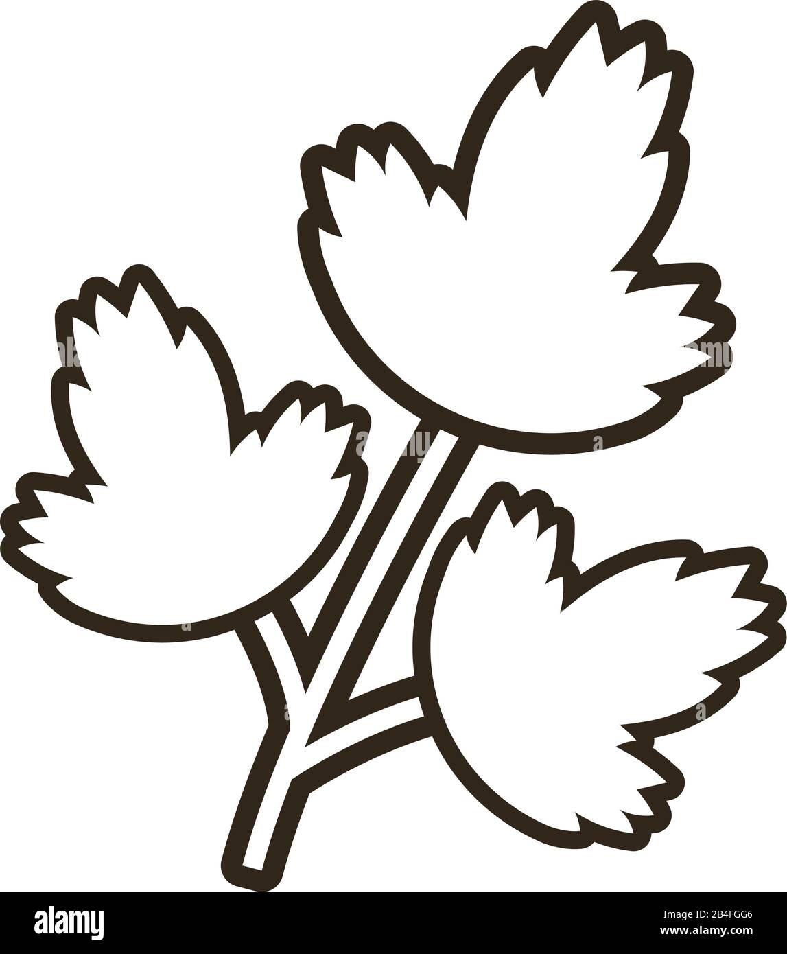 celery leaves on white background, line style icon vector illustration ...