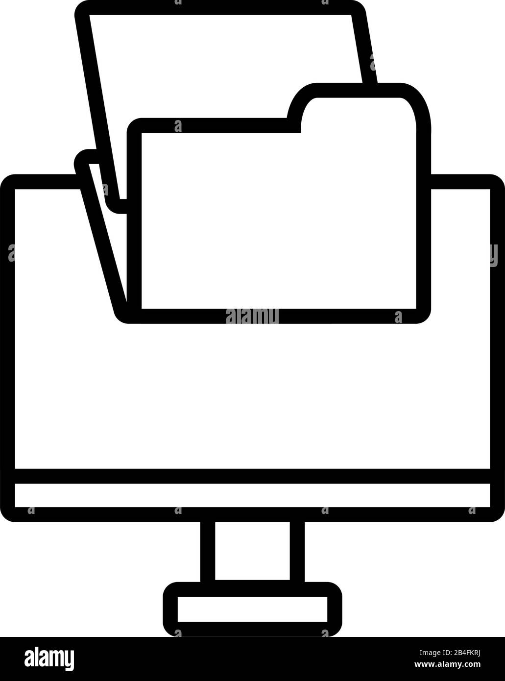 computer screen with digital technology in white background vector ...