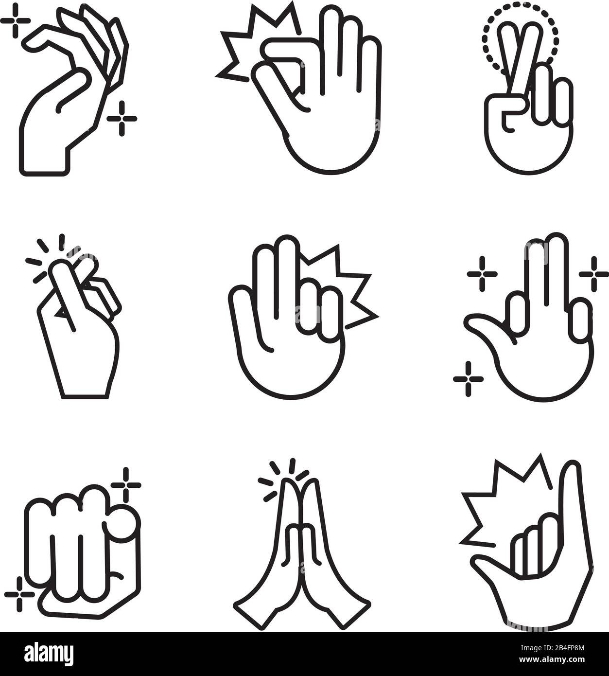 Hand signals vector Black and White Stock Photos & Images - Alamy