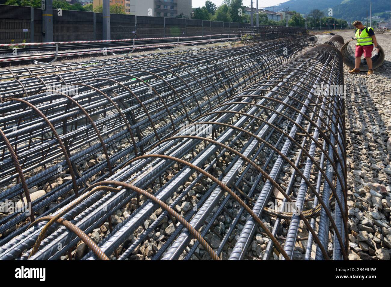 Prefabricated reinforcement baskets for large bored piles hi-res stock ...