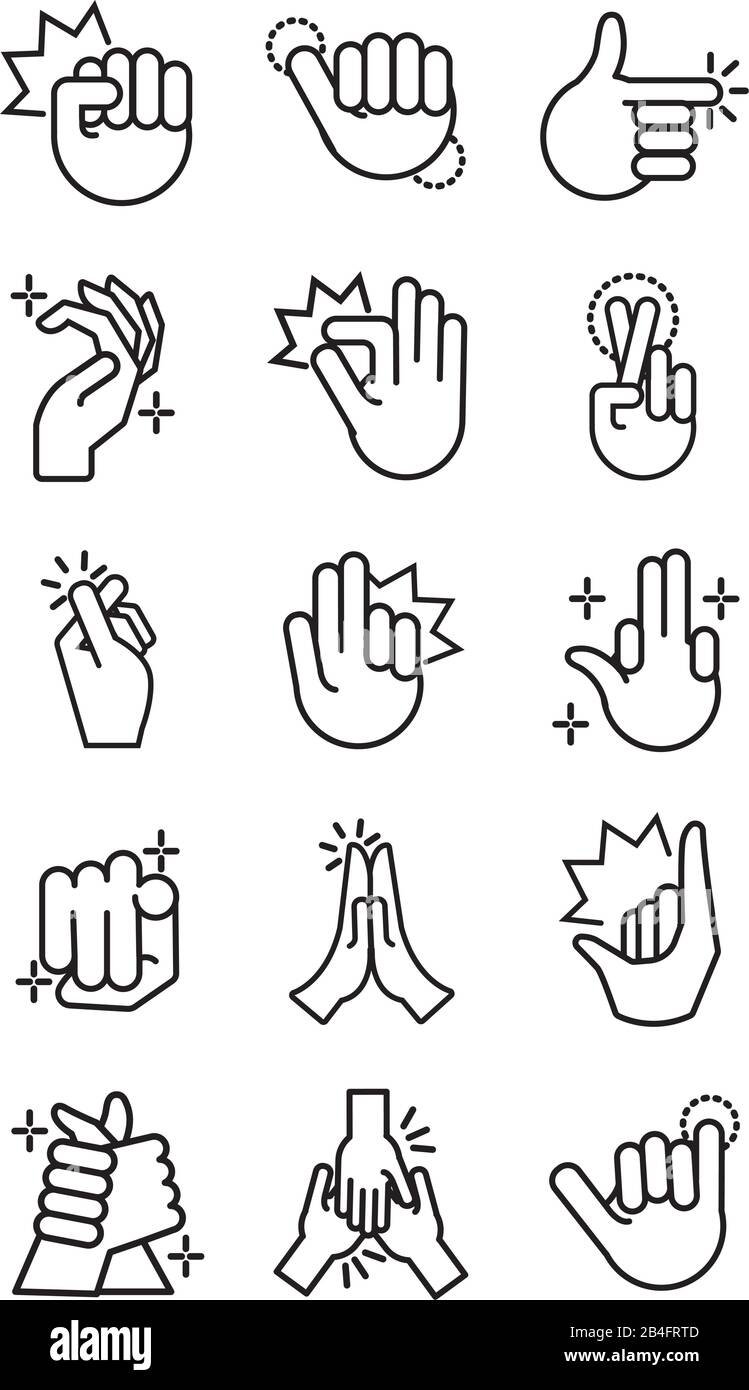 Hand signals vector Black and White Stock Photos & Images - Alamy