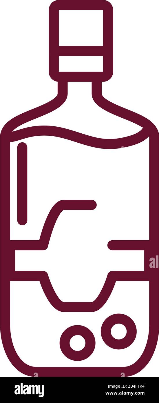 drink bottle icon over white background, line style icon, vector ...