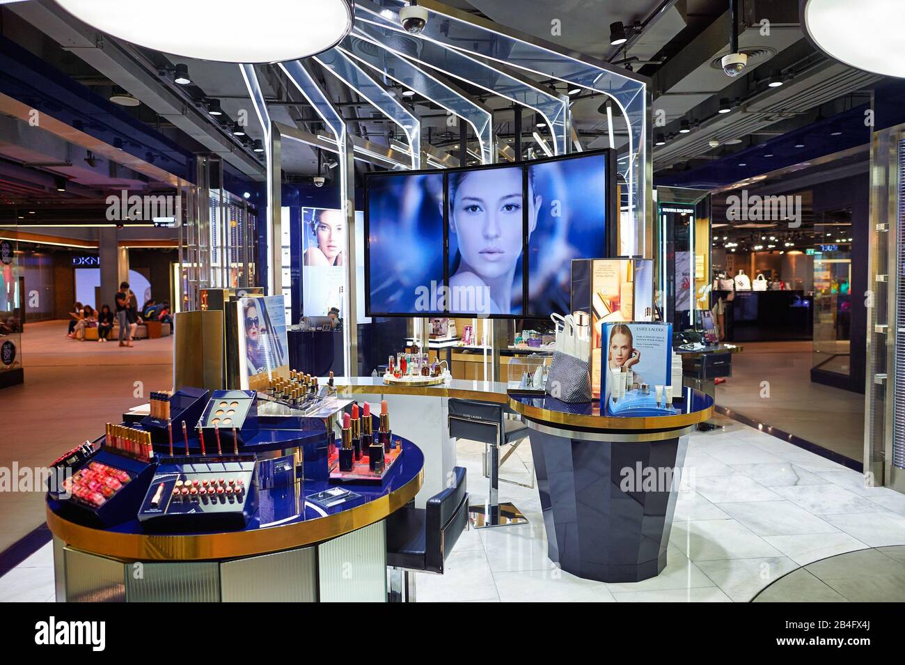 BANGKOK, THAILAND - JUNE 21, 2015: cosmetics on display at Estee Lauder ...