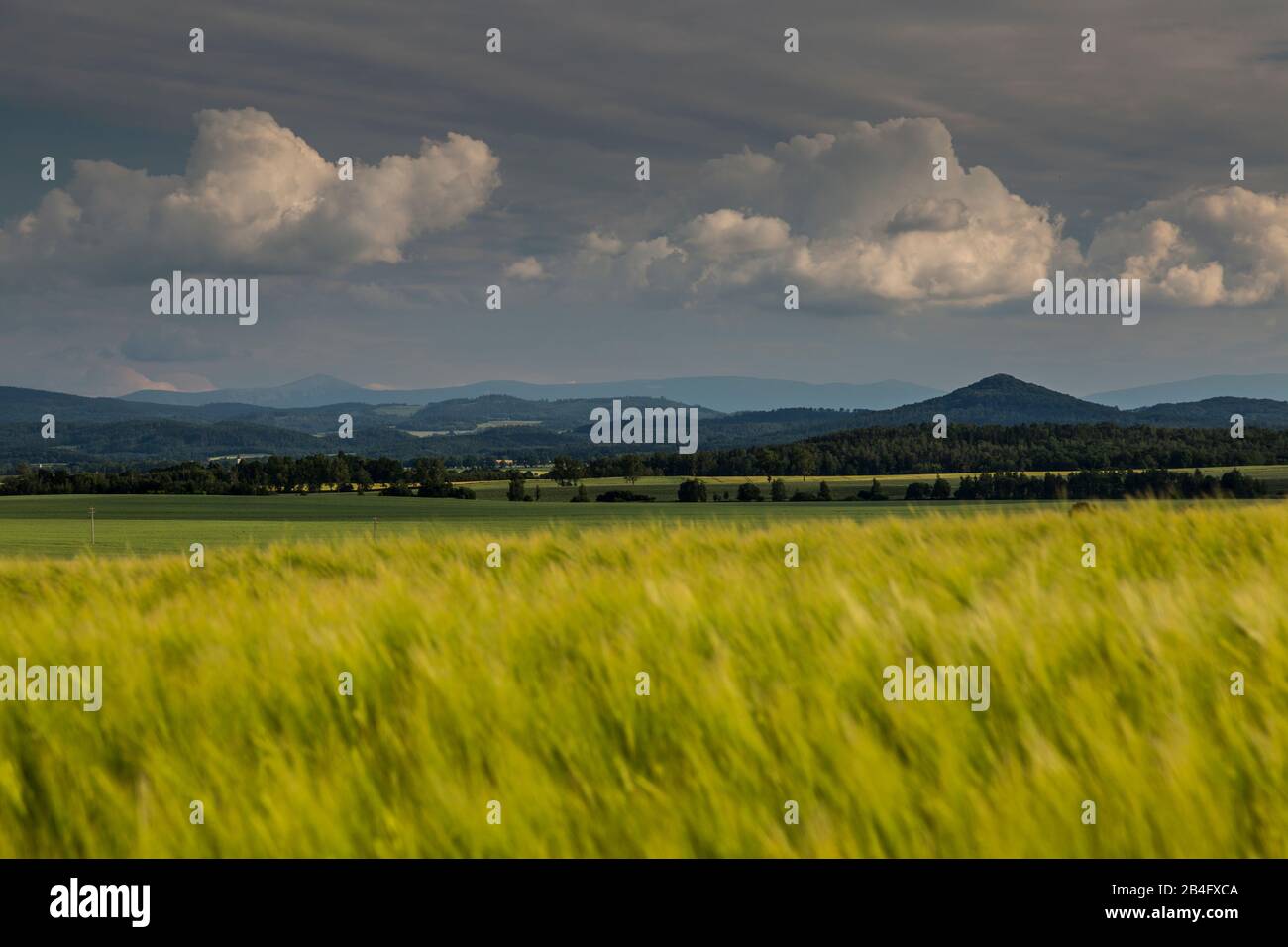 Europe, Poland, Lower Silesia, Ostrzyca / Spitzberg - extinct volcano ...