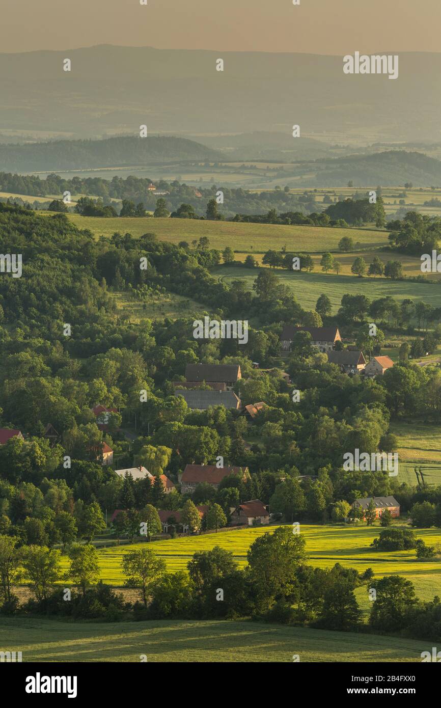Europe, Poland, Lower Silesia, View from Ostrzyca / Spitzberg - extinct ...