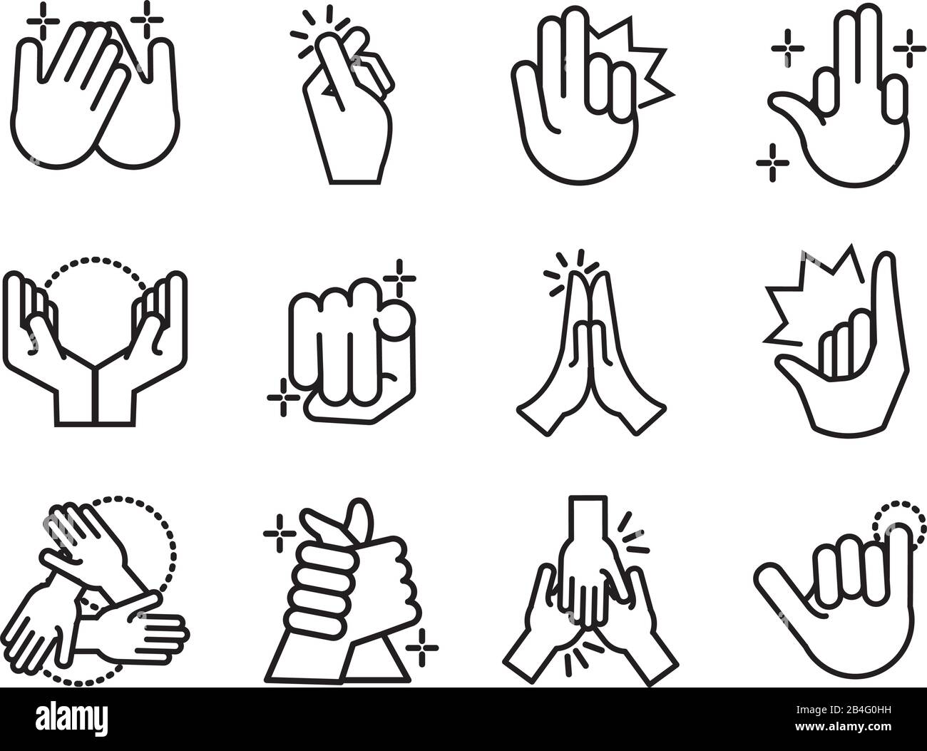 bundle of hands signals line style icon Stock Vector Image & Art - Alamy