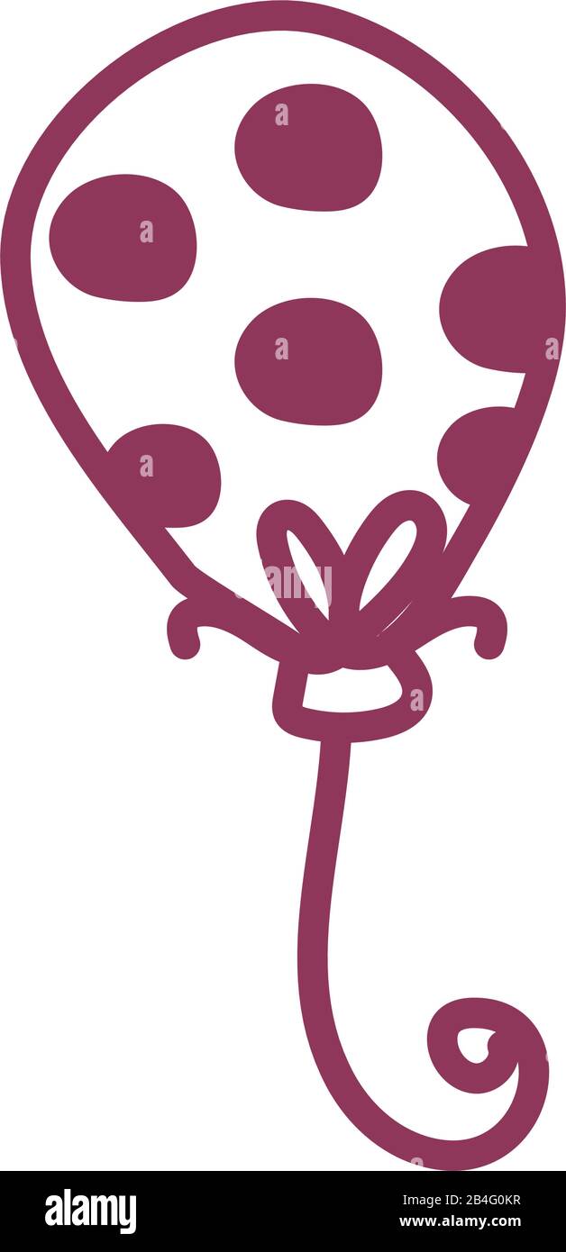 helium balloon on white background, line style icon vector illustration ...