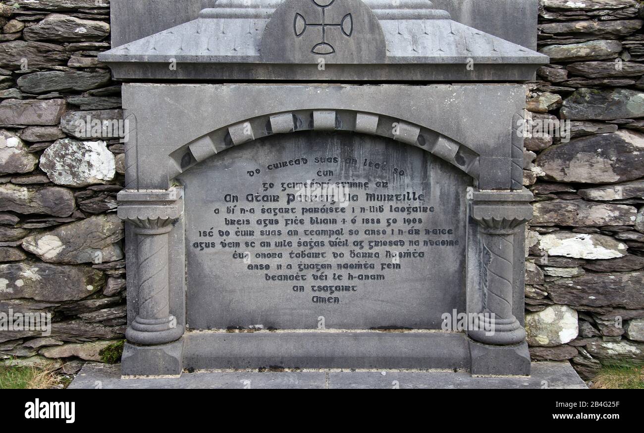 Inscription at Gougane Barra ancient hermitage Stock Photo - Alamy