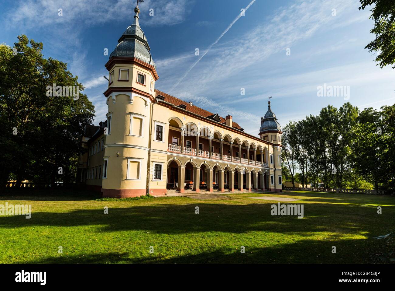 Europe, Poland, Lower Silesia, Krobielowice Palace / Krieblowitz Stock ...