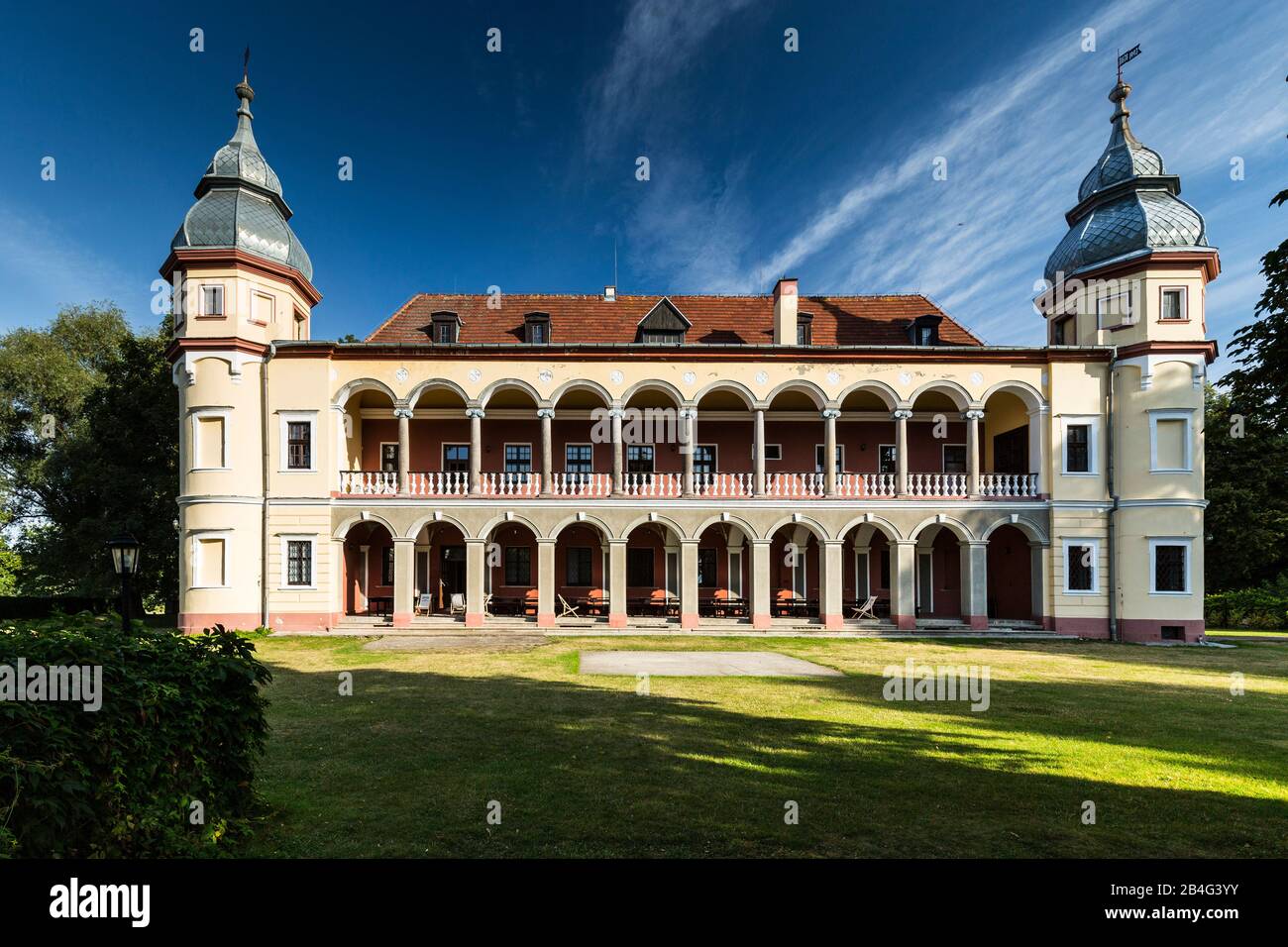 Europe, Poland, Lower Silesia, Krobielowice Palace / Krieblowitz Stock ...