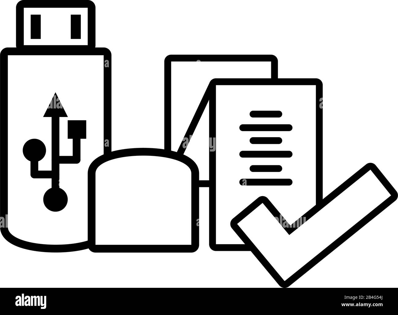 magnifying glass with digital objects in white background vector ...
