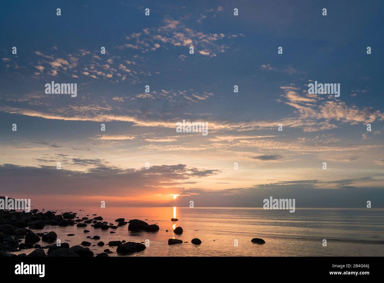 Estland, Nordküste, Ostsee, Schärenküste bei Kaberneeme, Abendlicht ...