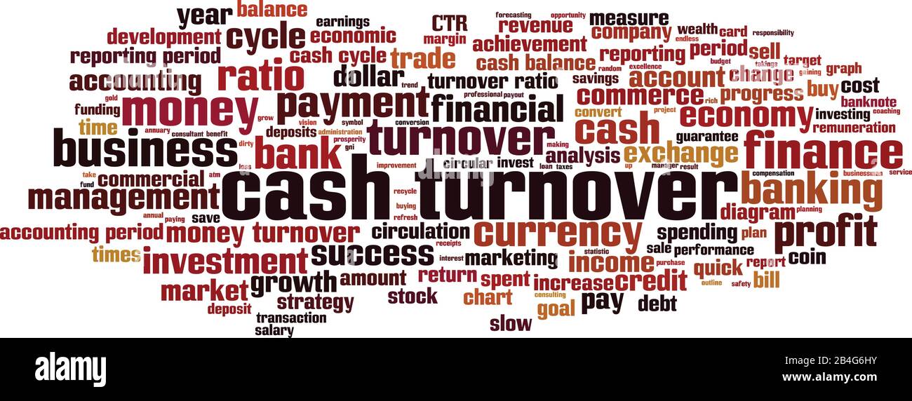 Cash turnover word cloud concept. Collage made of words about cash ...