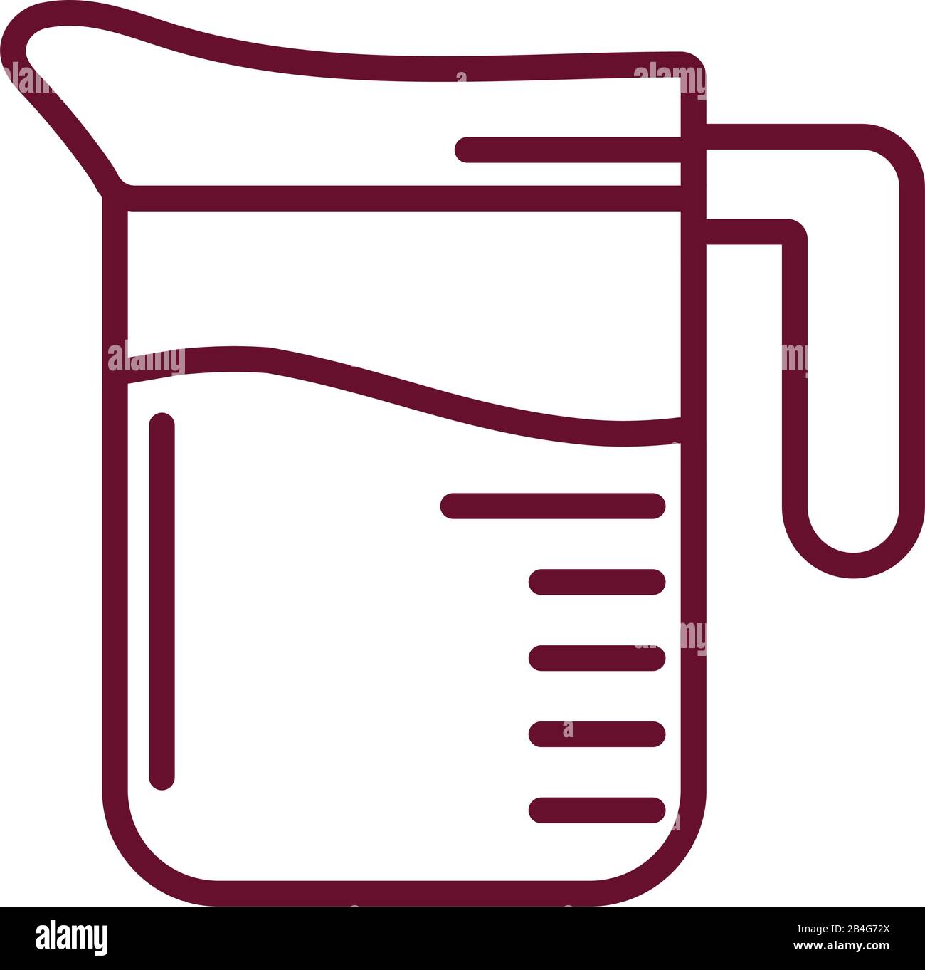 Measureing Cup Jar icon over white background, line style, vector ...