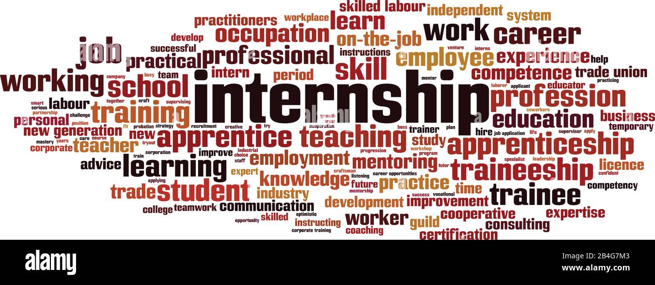 Internship word cloud concept. Collage made of words about internship ...