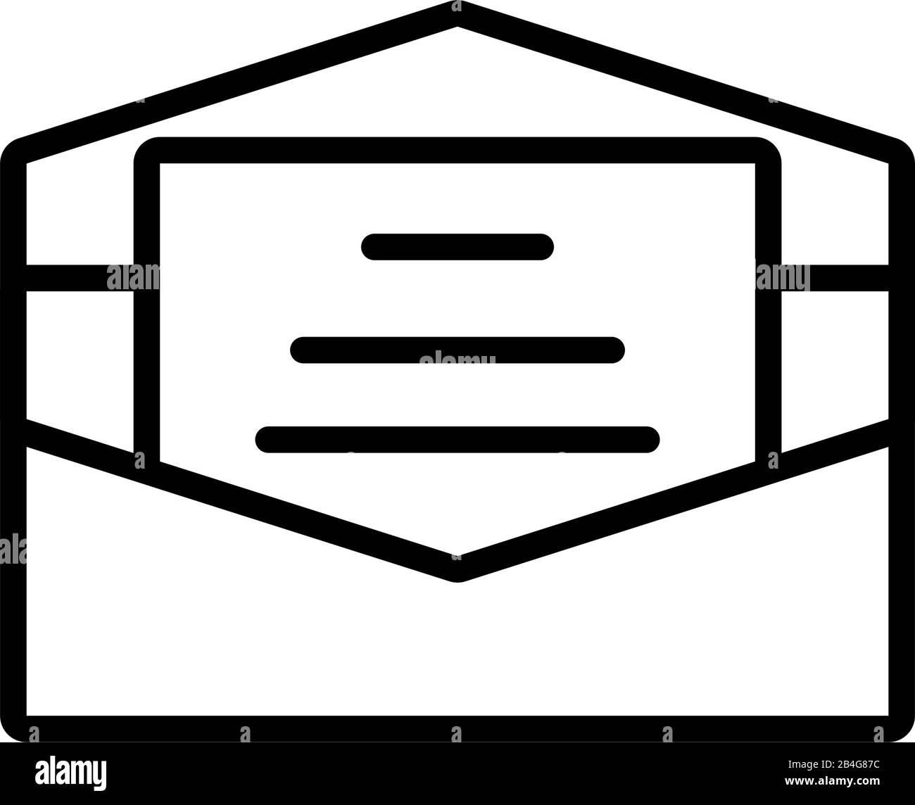 envelope with open letter in white background vector illustration ...